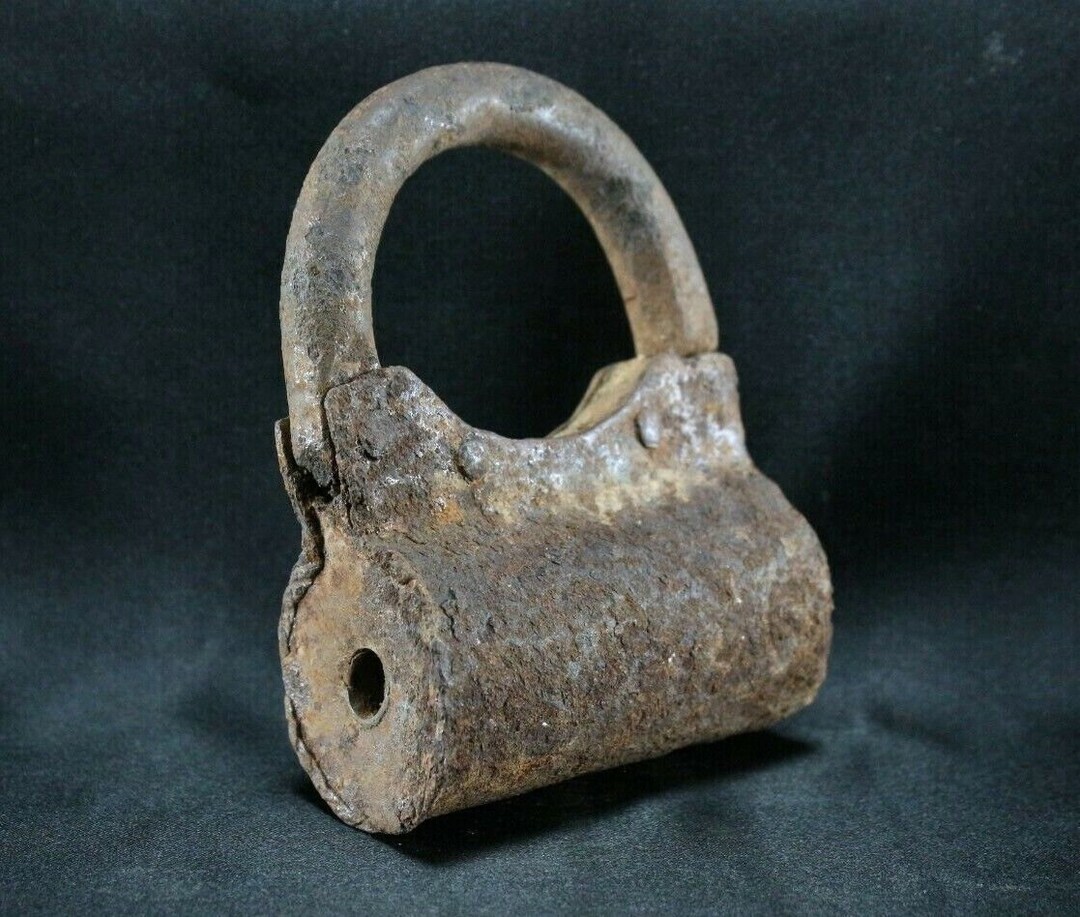Old Antique Iron Lock: Rusted Condition, Jammed, No Keys, Rare ...
