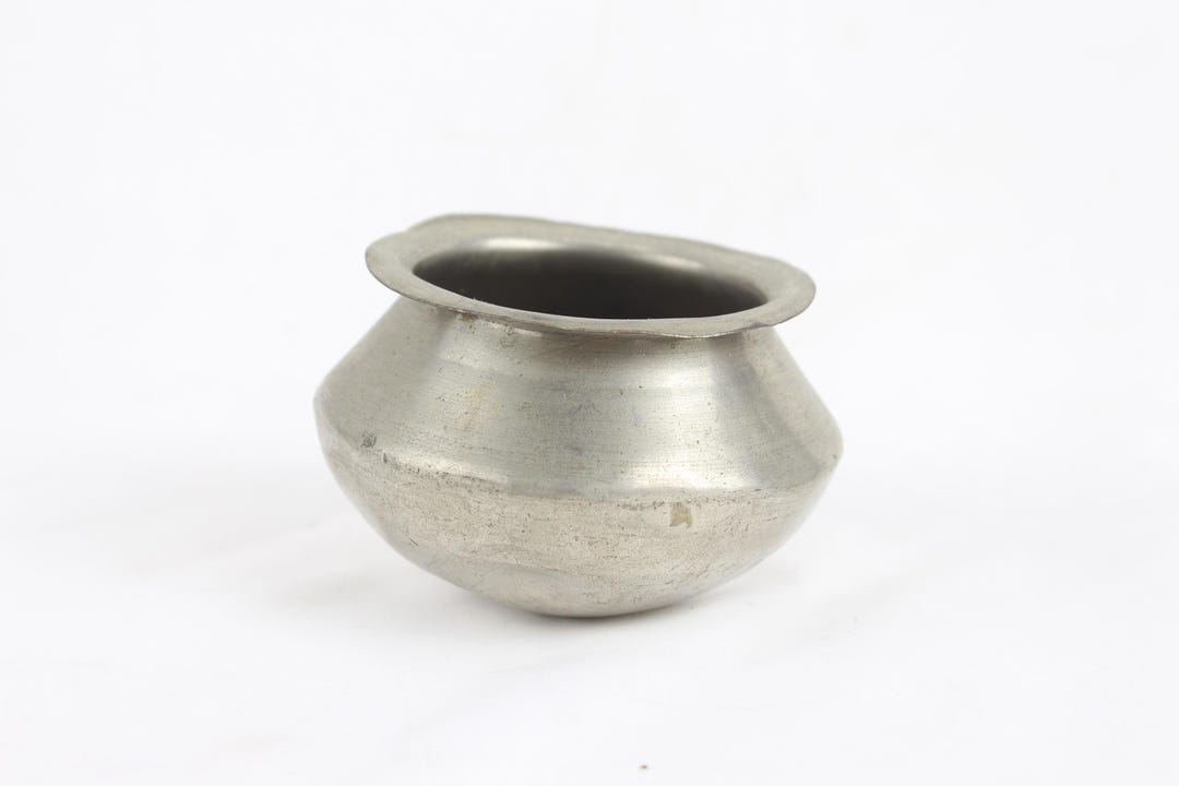 Vintage Metal Round Small Handi Antique Old Handmade Indian Kitchen ...