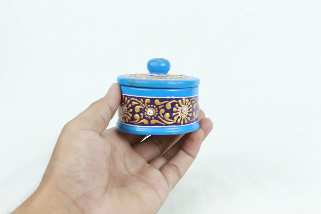 Indian Handmade Marble Stone Sindoor Box With Kundan Work - New Kumkum ...