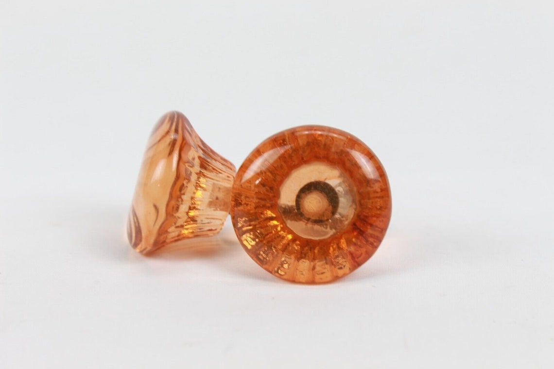 Vintage Amber Glass Door Knobs - Thick Glass Collectible Set of 2 - Etsy