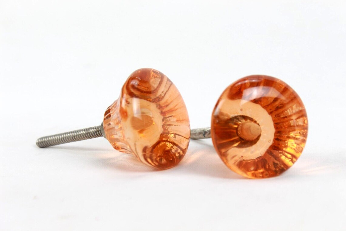 Vintage Amber Glass Door Knobs - Thick Glass Collectible Set of 2 - Etsy