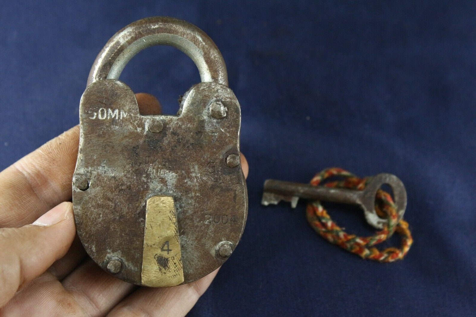 Antique Indian Padlock: Working Brass & Iron Collectible Lock With Key ...