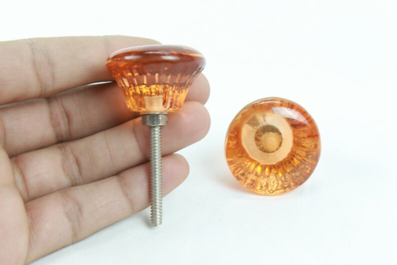 Vintage Amber Glass Door Knobs - Thick Glass Collectible Set of 2 - Etsy