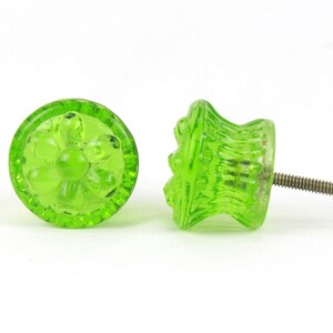 Embossed Flower Design Green Glass Cabinet Door Cupboard Kitchen Knobs Set 2 Pcs - Etsy