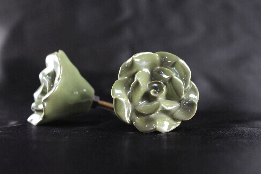 Ceramic Flower Shape Knob: Drawer Cabinet Door Kitchen Wardrobe, Set of 2 Pcs - Etsy