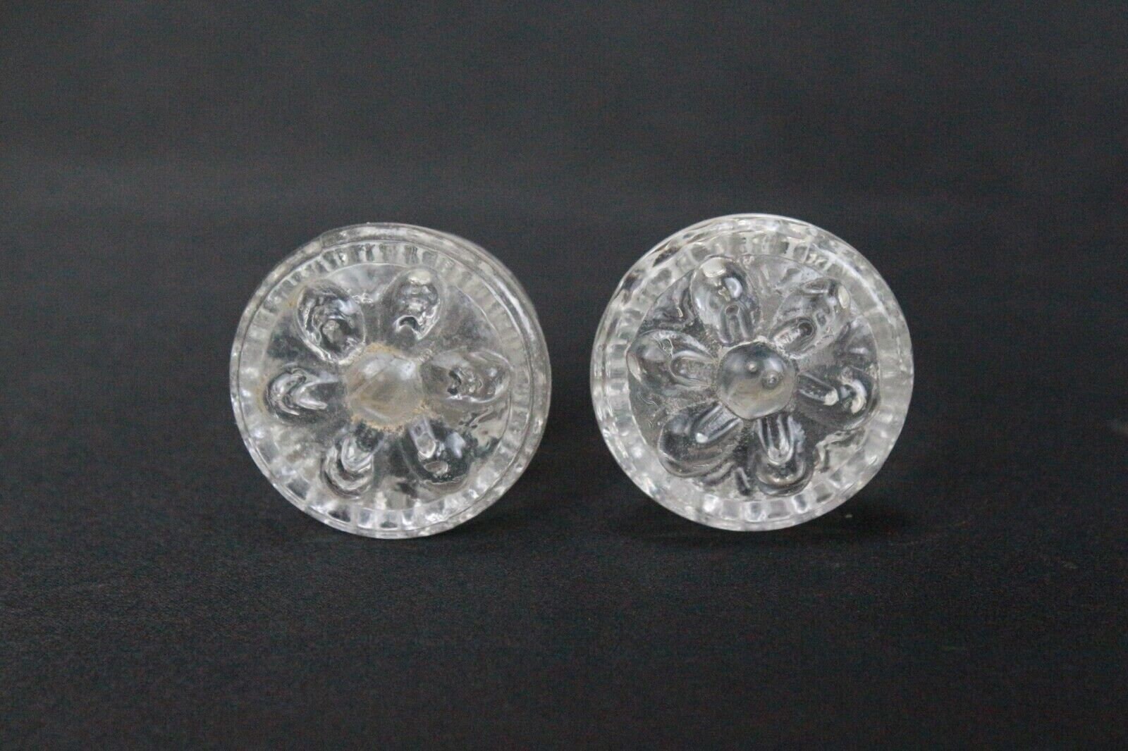 Embossed Flower Design Clear Glass Cabinet Door Cupboard Kitchen Knobs ...