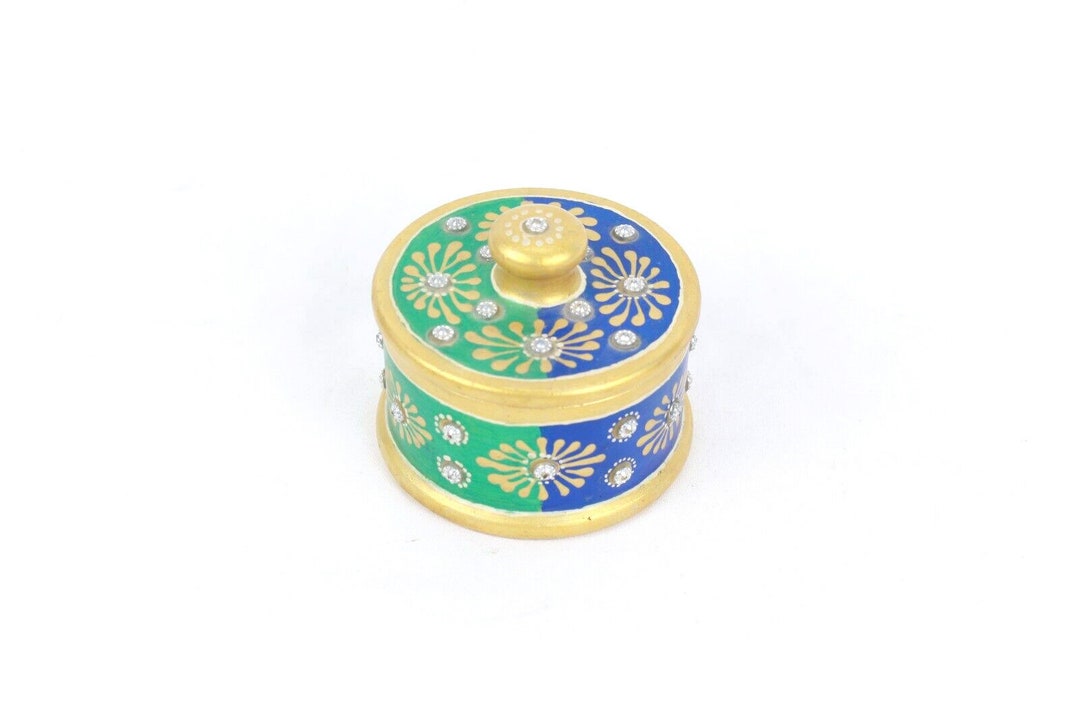 Elegant Kundan Sindoor Box - Marble (handmade) Handcrafted Marble ...
