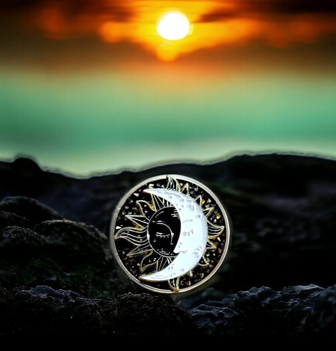 Gold Black and White Celestial Sun and Moon Cabinet Drawer Bifold ...