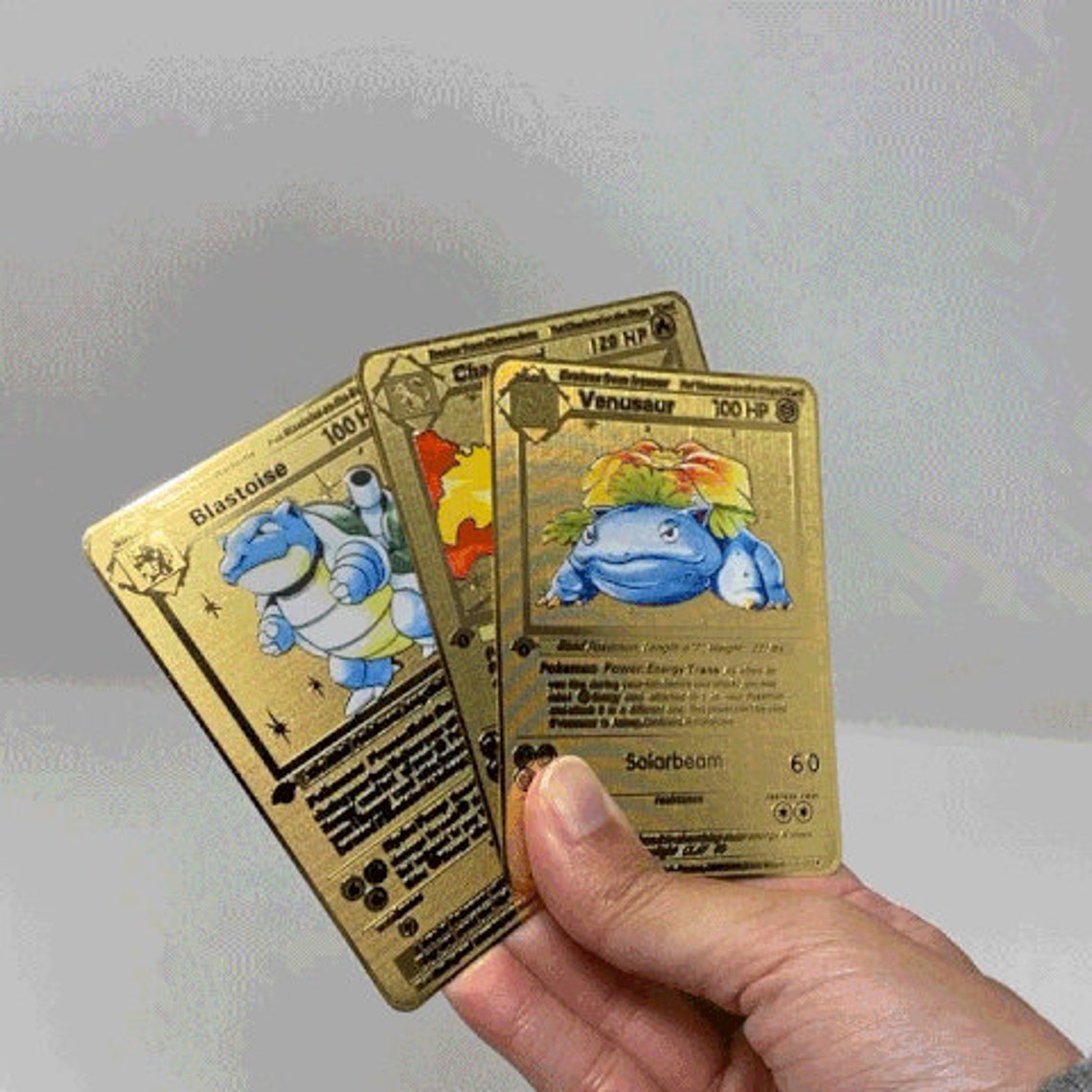 Gold Pokemon Cards / Metal Cards / Set of 3 or Individual | Etsy