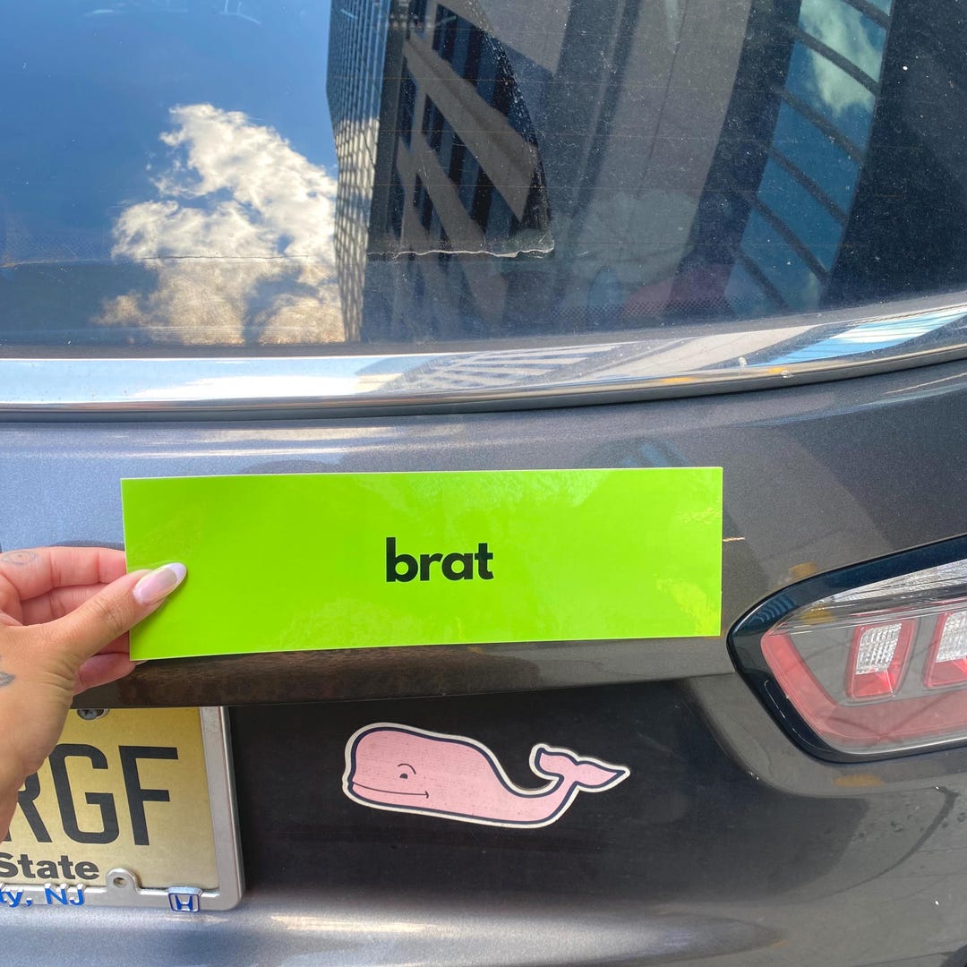 BRAT Summer Neon Green Car Bumper Sticker, Charli XCX Music - Etsy