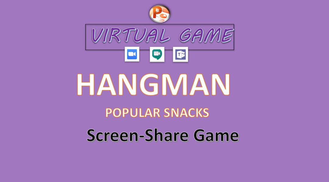 Hangman Virtual Screenshare Game - Zoom - Virtual Party Games- Fun ...