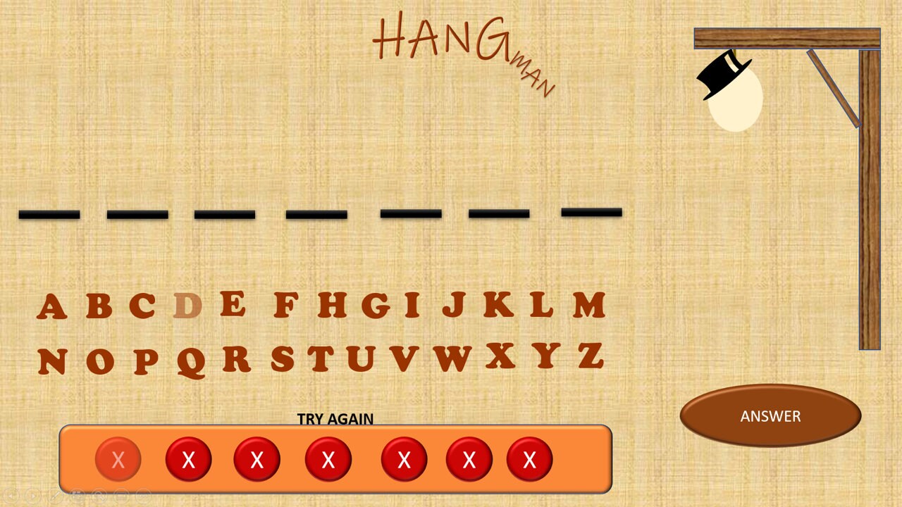 Hangman Virtual Screenshare Game - Zoom - Virtual Party Games- Fun ...