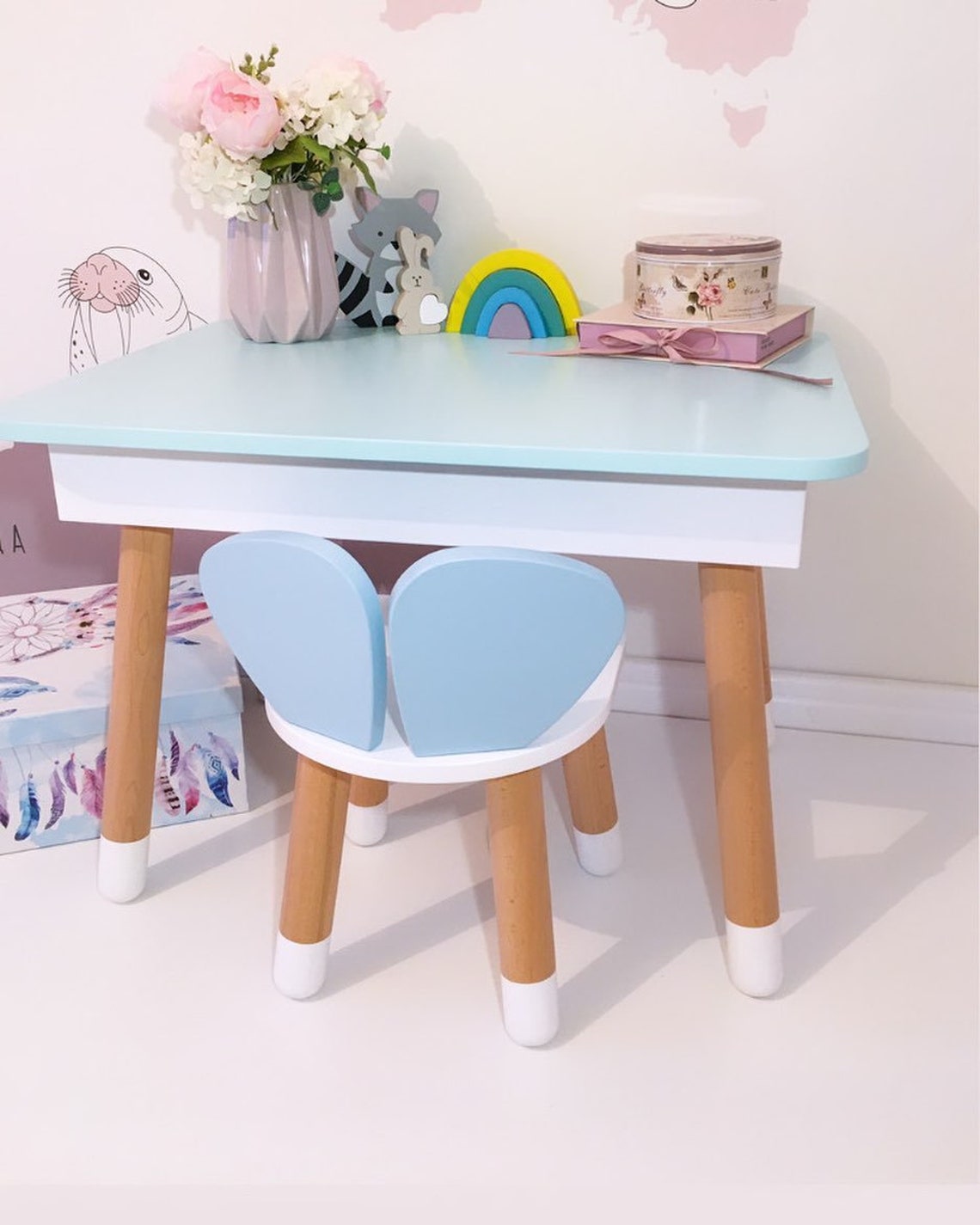 Kids Table, Children Table and Chairs, Kids Chair, Kids Activity Table ...