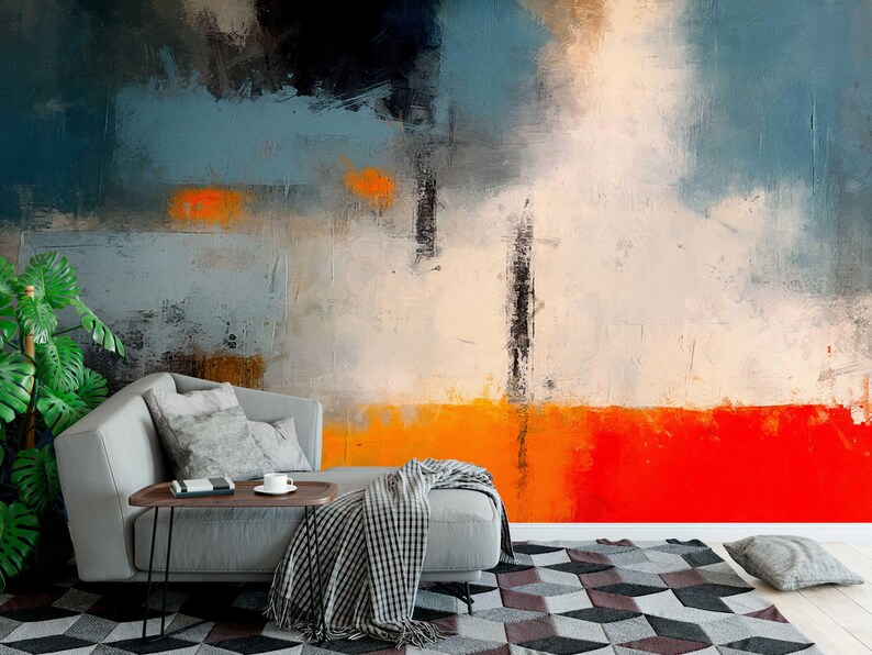 Abstract Art Wall Mural: Multicolor Modern Art Decor - Etsy