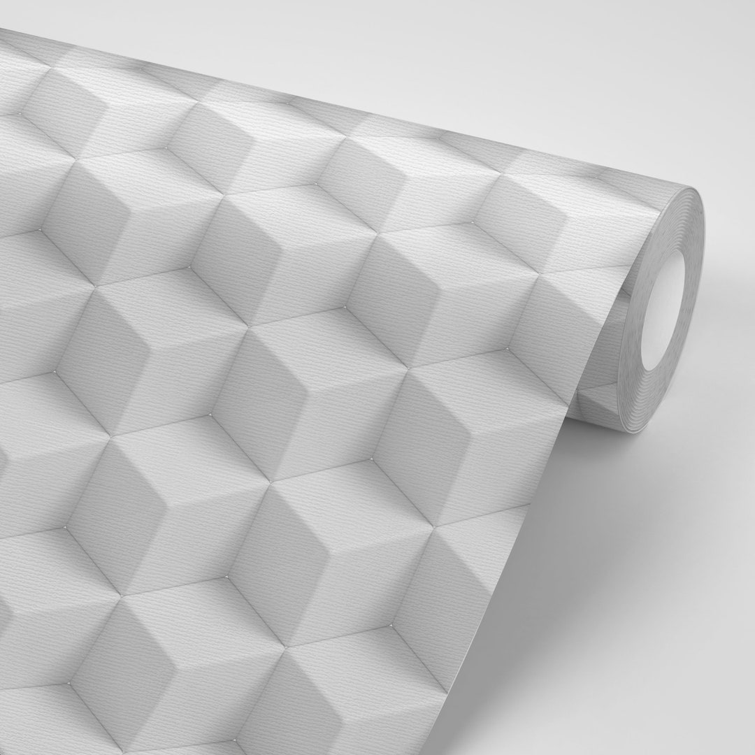 3D Abstract Geometric Cubes Wallpaper Wall Decal for Bedroom - Etsy