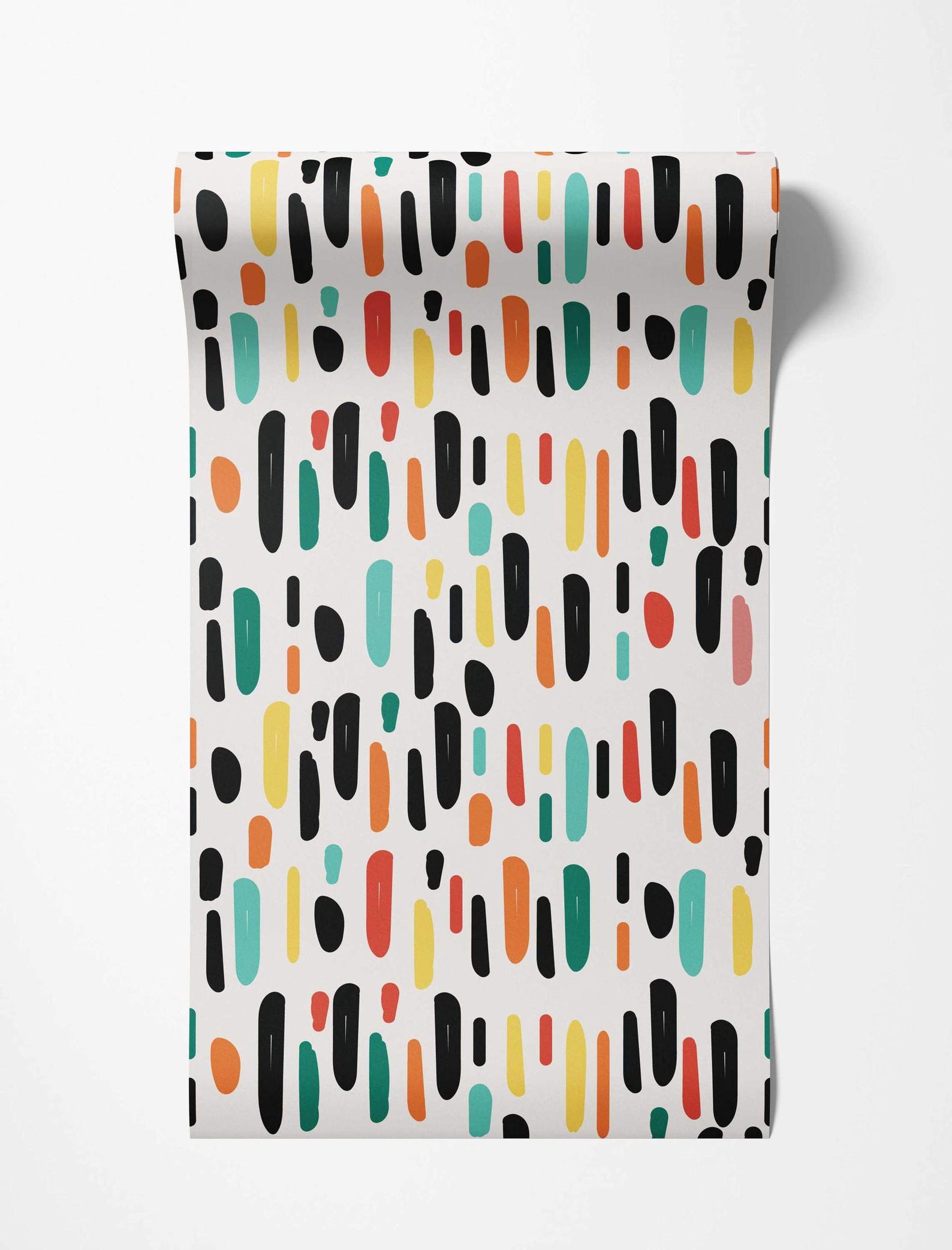 Colorful Dashes Wallpaper: Multicolor Abstract Wall Decor - Etsy