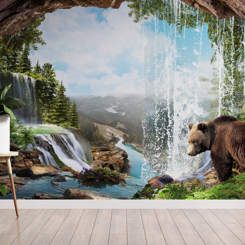 Waterfall Wall Decal - Etsy