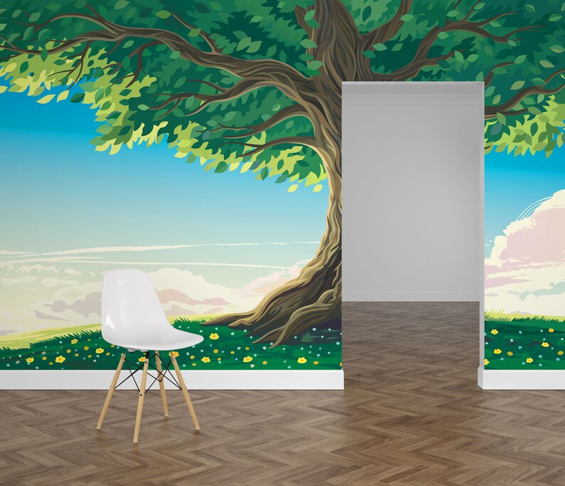 Old Lone Tree Wallpaper Wall Decal for Bedroom Wall Murals | Etsy
