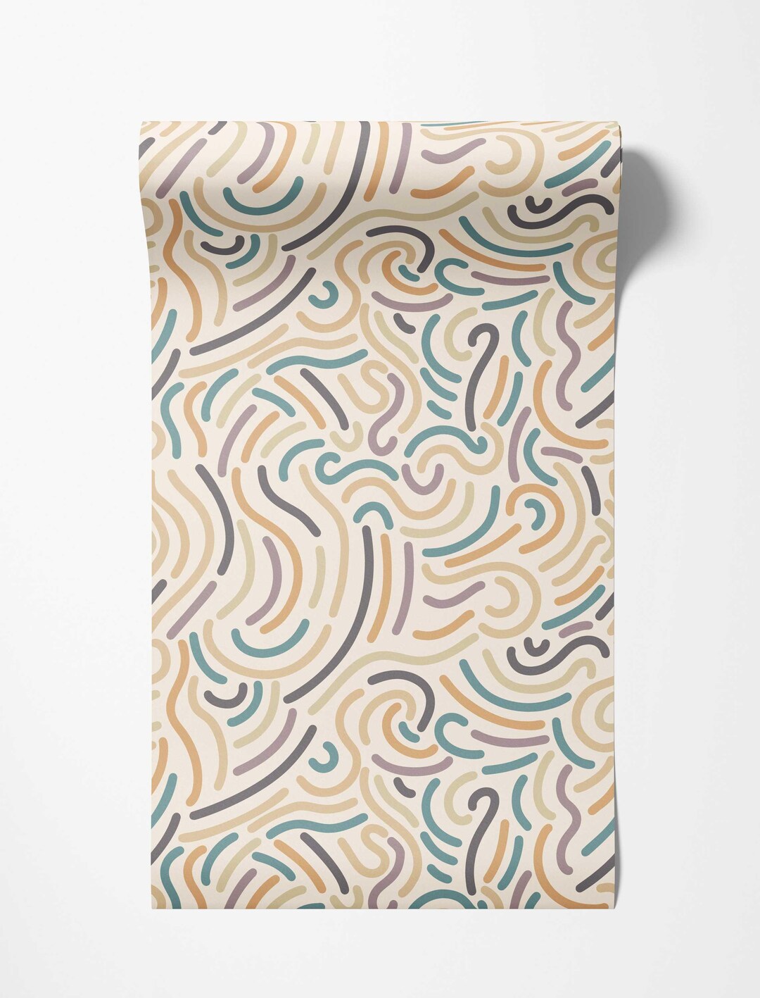 Modern Swirl Pattern Wallpaper | Mid-century Wall Decor | Traditional ...