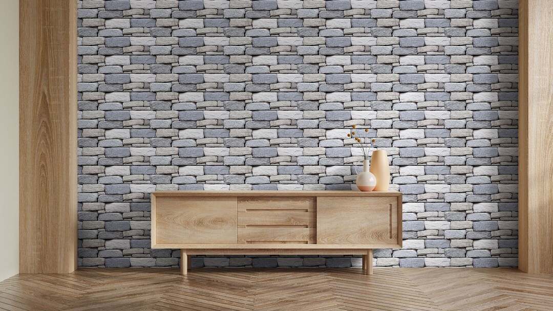 Grey Wall Tiles 3D Wallpaper Wall Decal for Bedroom Wall - Etsy