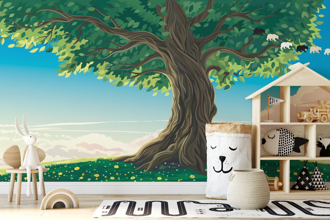 Old Lone Tree Wallpaper Wall Decal for Bedroom Wall Murals | Etsy