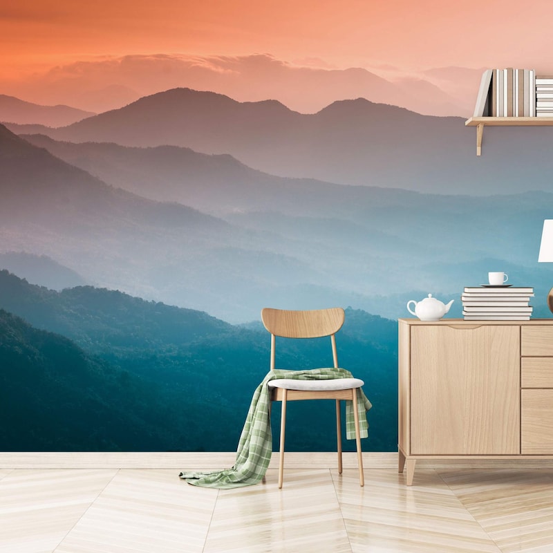 Mountain Mural Wallpaper - Etsy