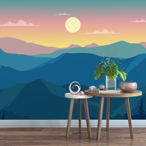 Mountain Wall Mural - Etsy