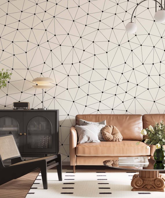 Black And Cream Geometric Wallpaper