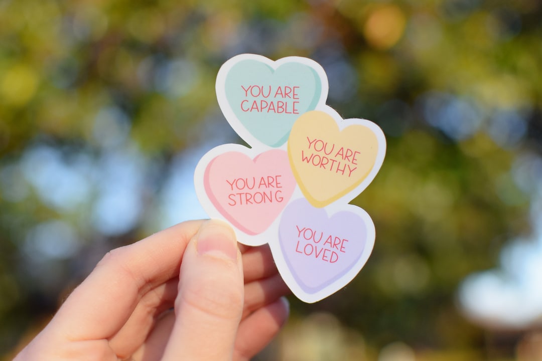 Candy Heart Affirmations Sticker | You Are Capable Worthy Strong Loved ...