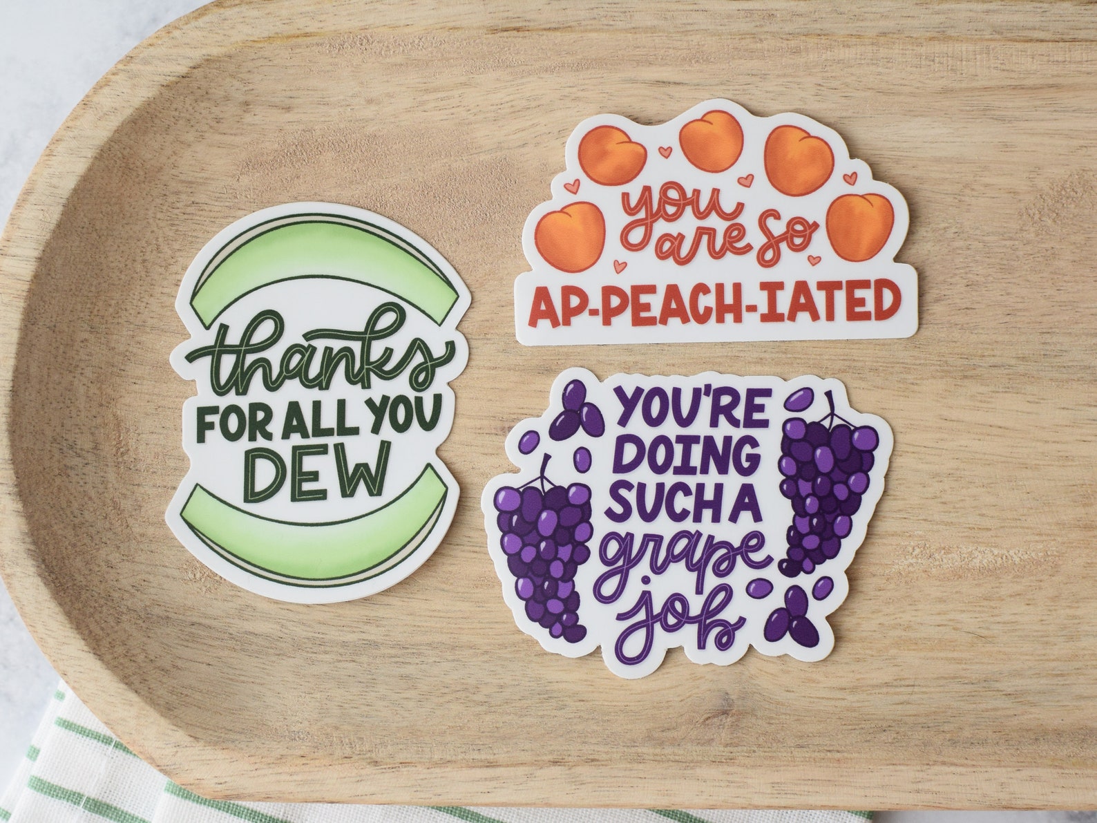 Encouraging Fruit Puns Sticker Bundle Waterproof Food Pun - Etsy