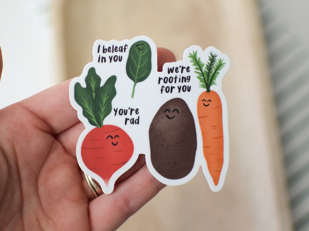Encouraging Veggie Puns | Registered Dietitian Waterproof Sticker ...