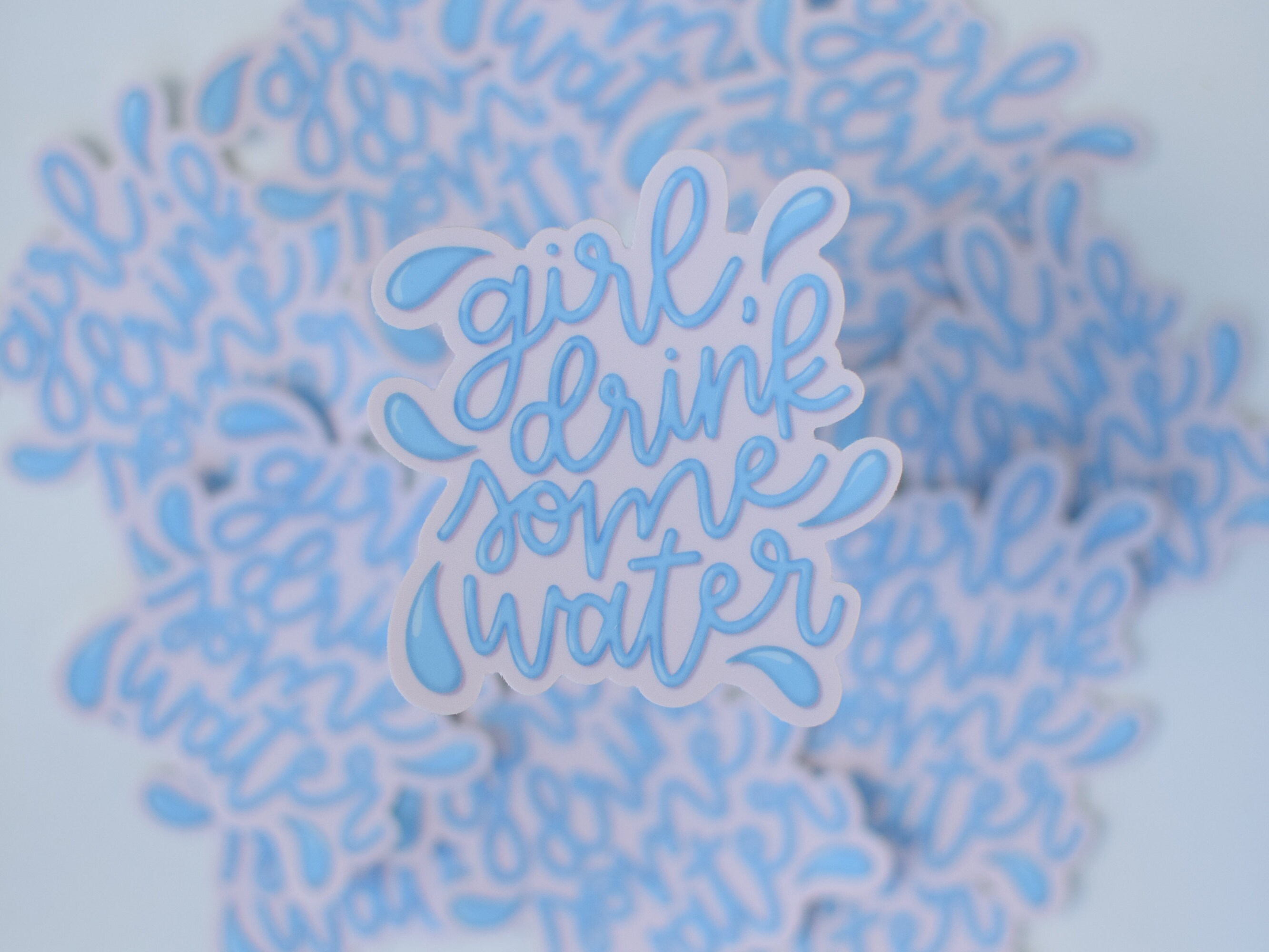 Girl Drink Some Water Sticker Waterproof Laptop Decal - Etsy