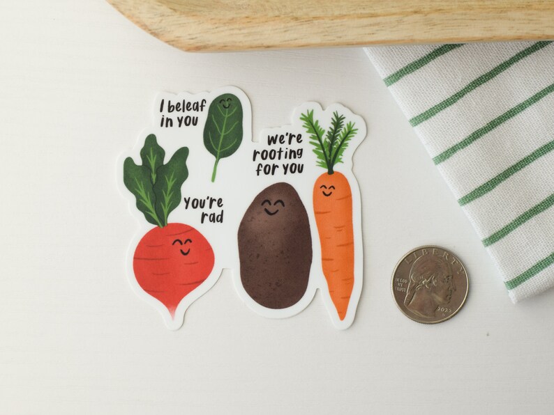 Encouraging Veggie Puns | Registered Dietitian Waterproof Sticker ...