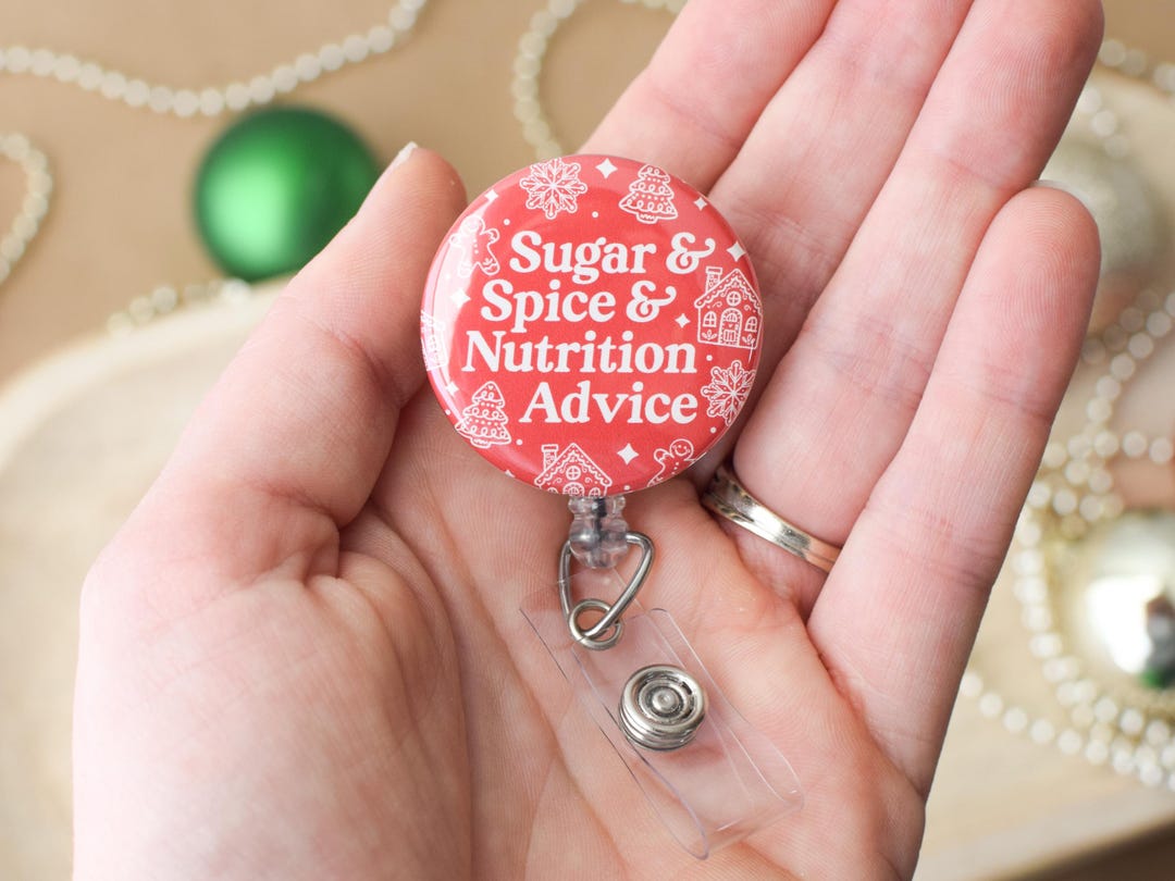 Sugar and Spice and Nutrition Advice Badge Reel ID Holder for ...