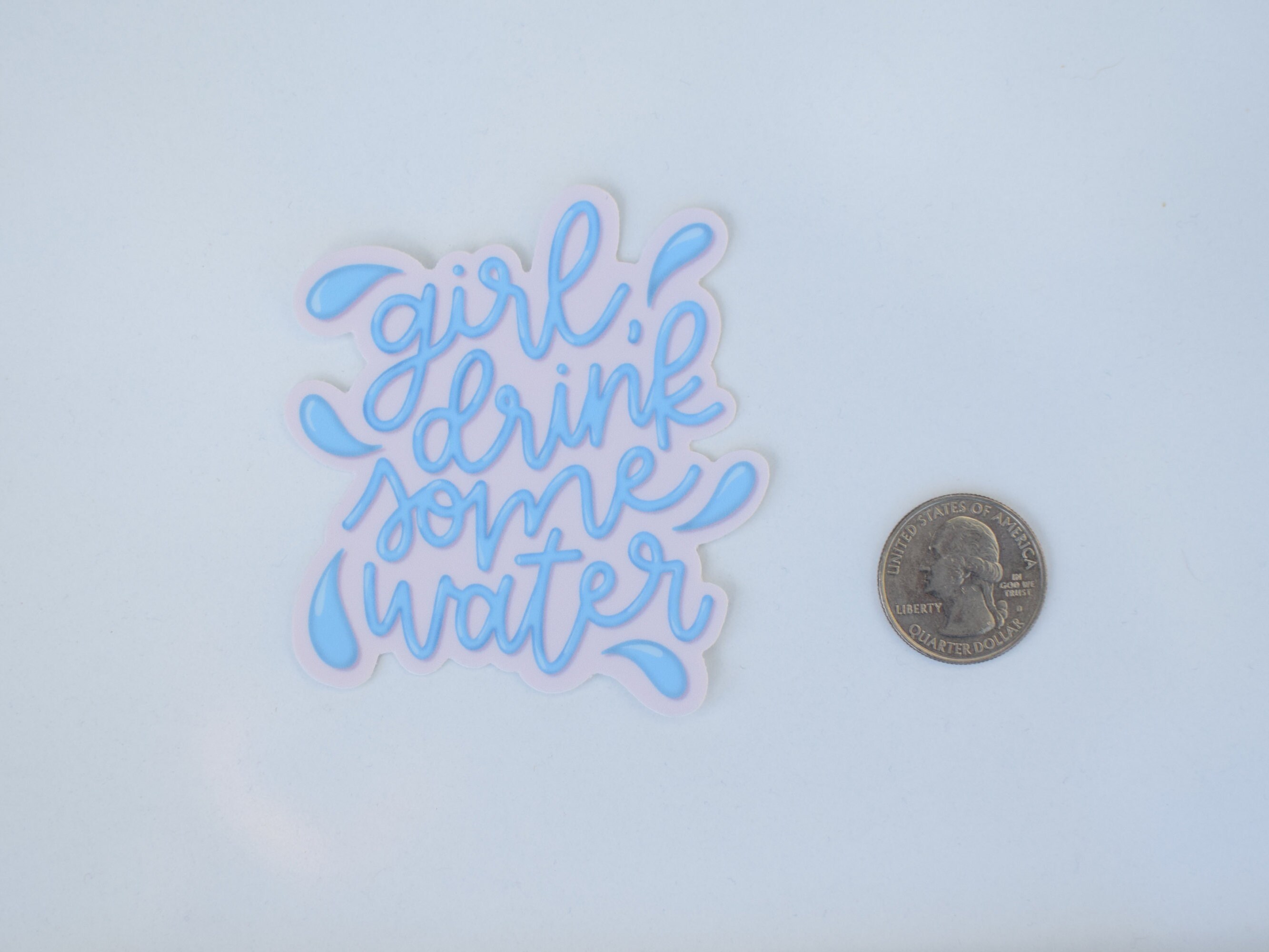 Girl Drink Some Water Sticker Waterproof Laptop Decal | Etsy