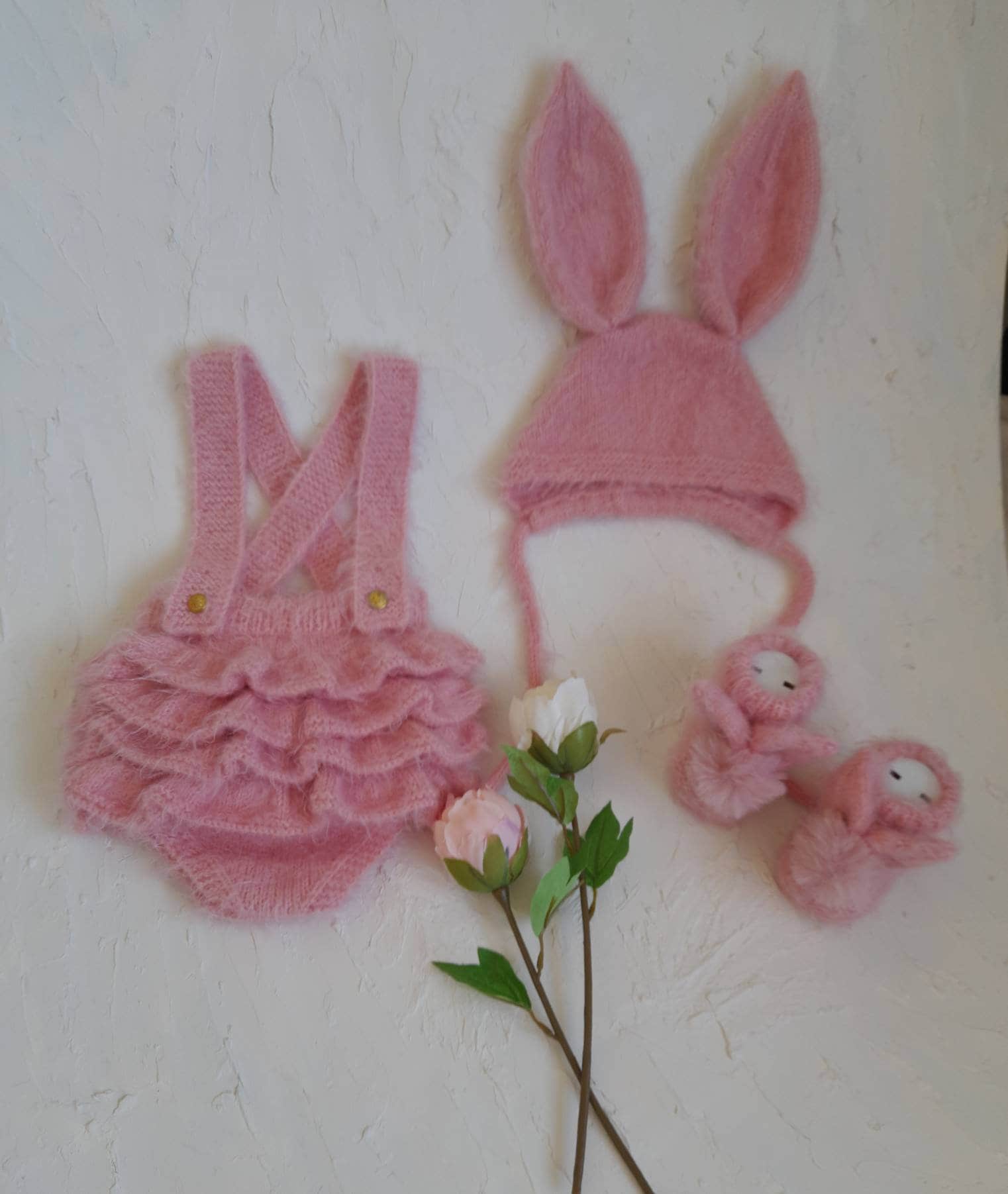 Pink Fluffy Baby Girl Knitted Set , Knitted Baby Clothes - Etsy