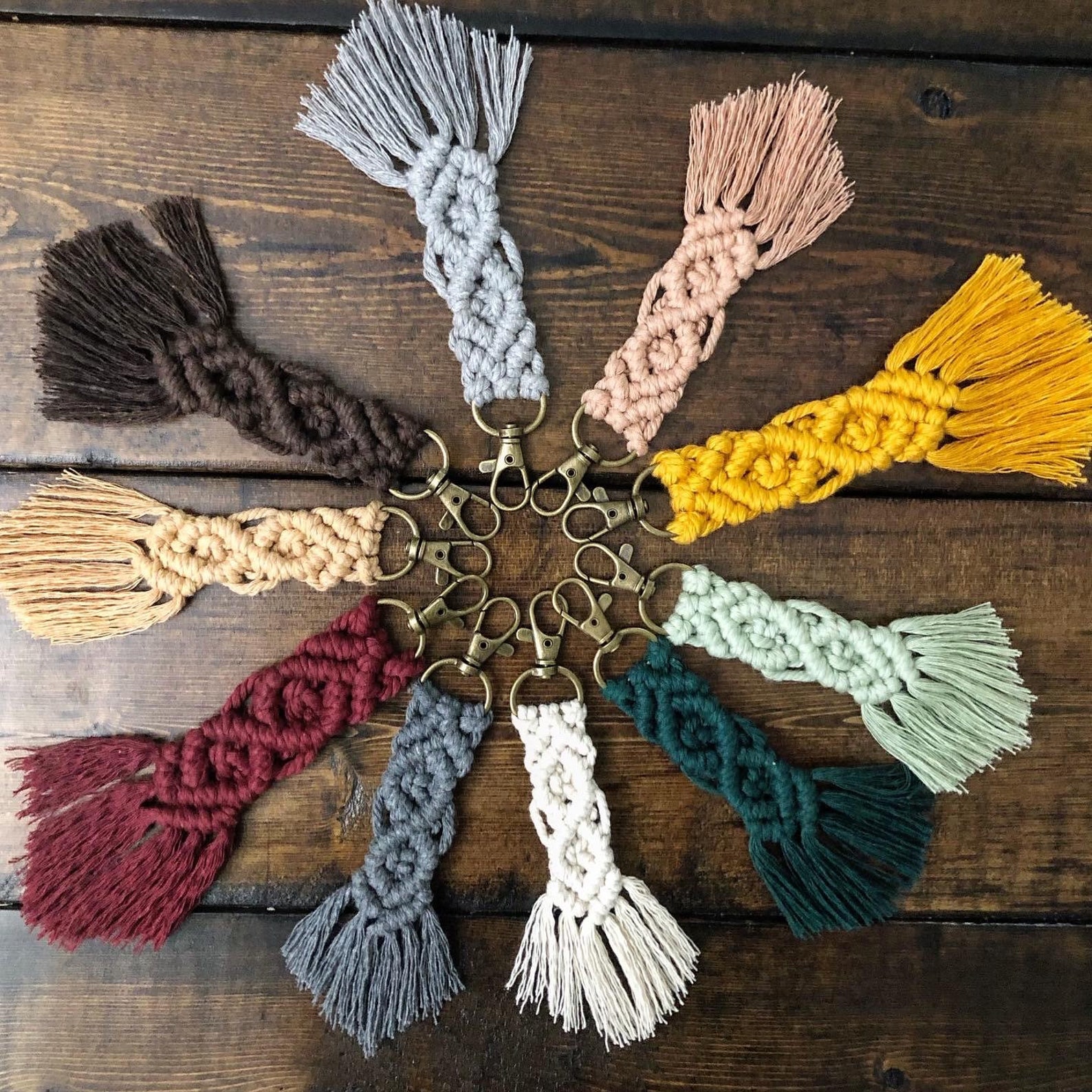 Macrame Keychain, Macrame Keychains, Double Diamond Keychain, Macrame ...