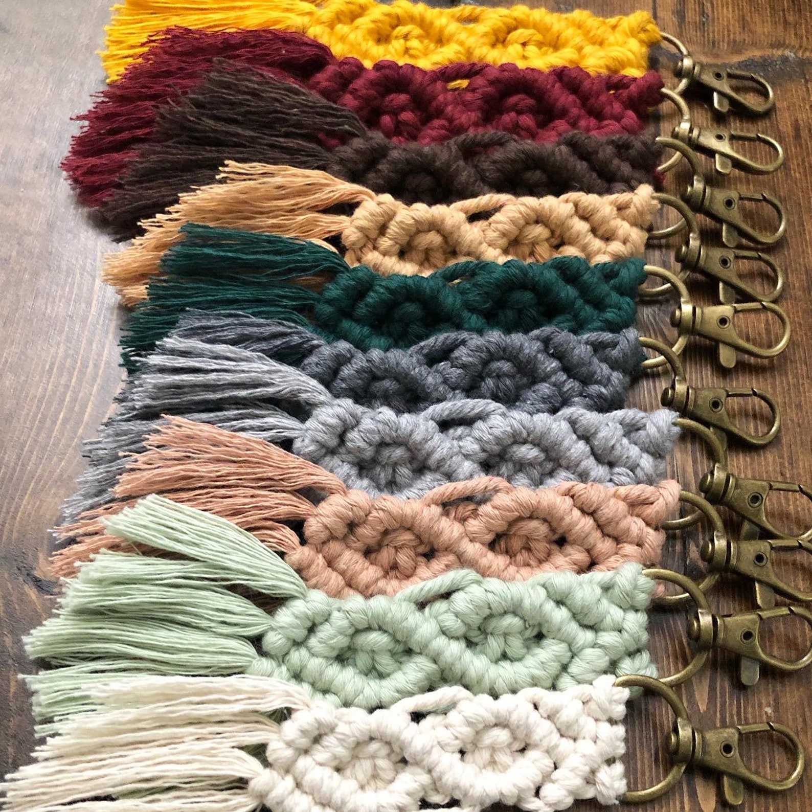 Macrame Keychain, Macrame Keychains, Double Diamond Keychain, Macrame ...