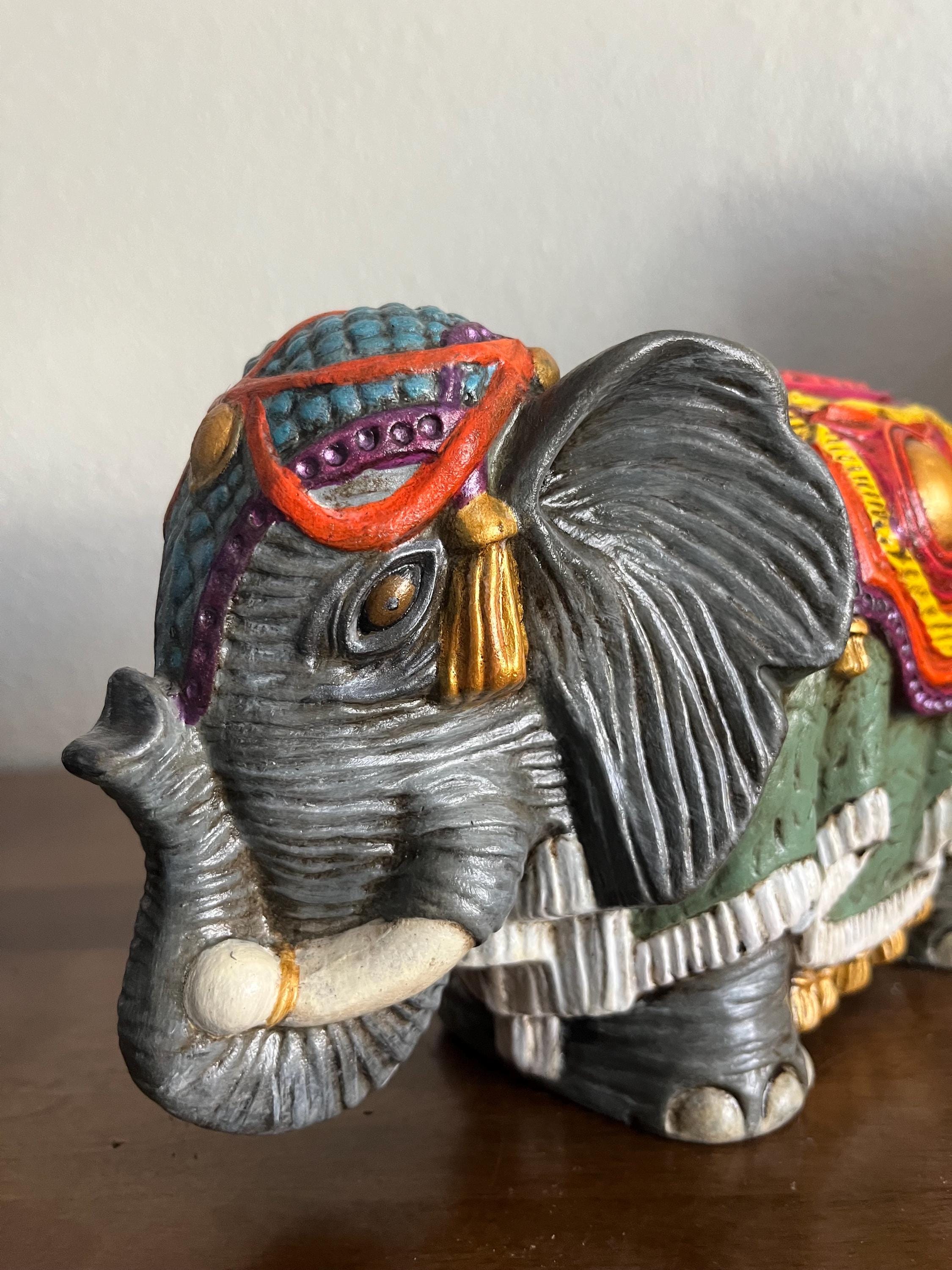 Elephant Piggy Bank | Ceramic Hand Painted Elephant Coin Bank| Colorful ...