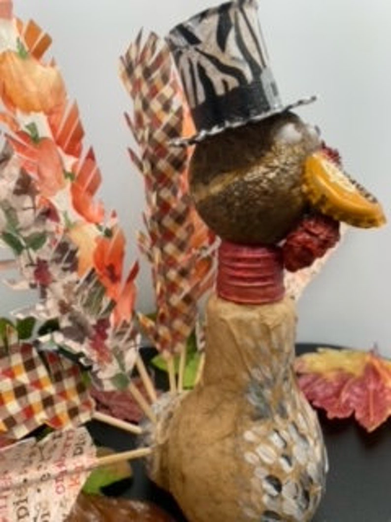 Thanksgiving Glass Turkey Centerpiece Turkey Tabletop Decoration Fall ...