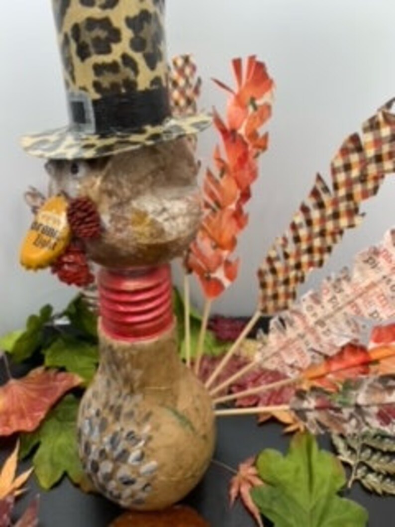 Thanksgiving Glass Turkey Centerpiece Turkey Tabletop - Etsy
