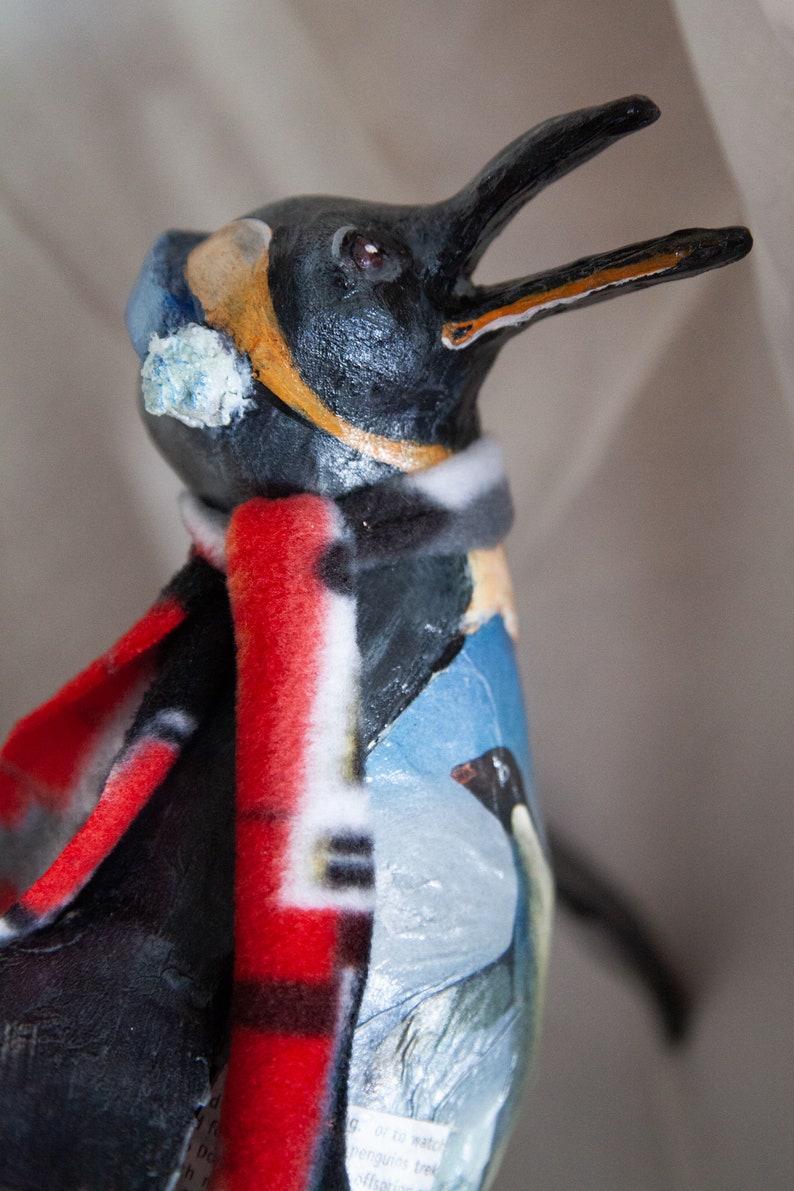 Paper Mache Penguin Fun Penguin Gift Ideas Penguin Sculptures - Etsy