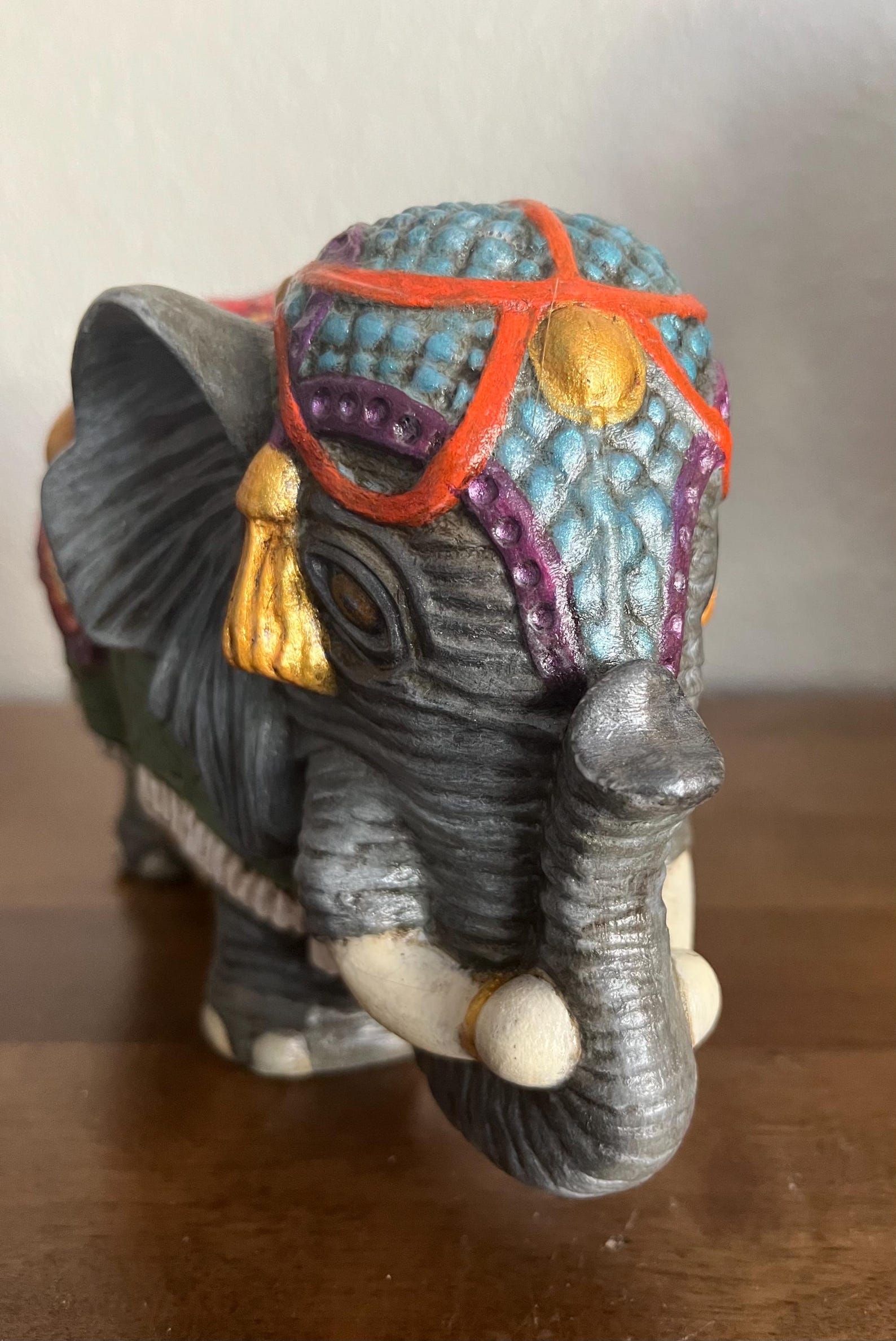 Elephant Piggy Bank | Ceramic Hand Painted Elephant Coin Bank| Colorful ...