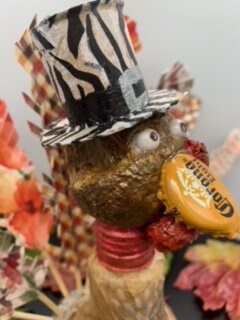 Thanksgiving Glass Turkey Centerpiece Turkey Tabletop Decoration Fall ...