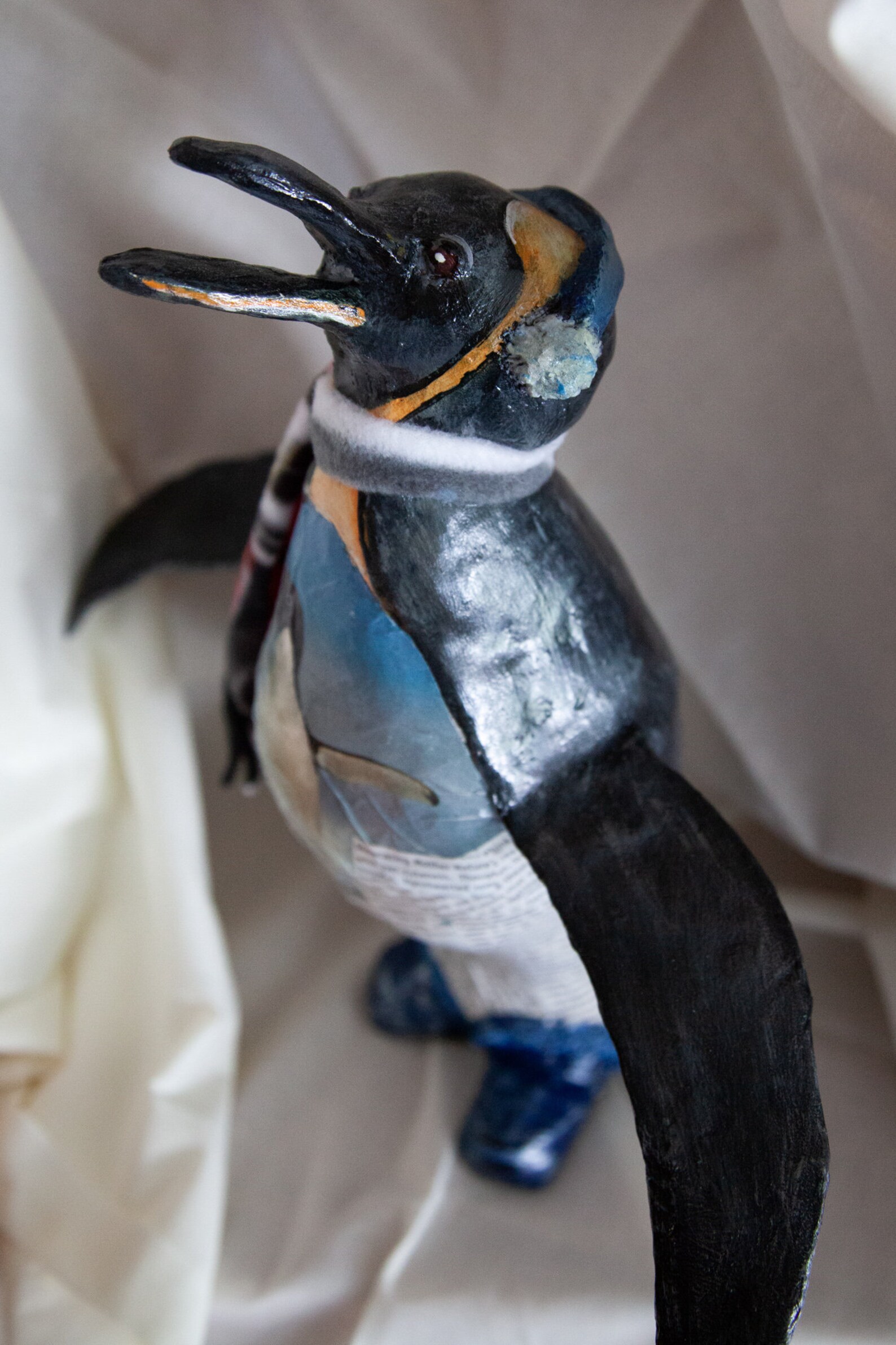 Paper Mache Penguin | Fun Penguin Gift Ideas | Penguin Sculptures - Etsy