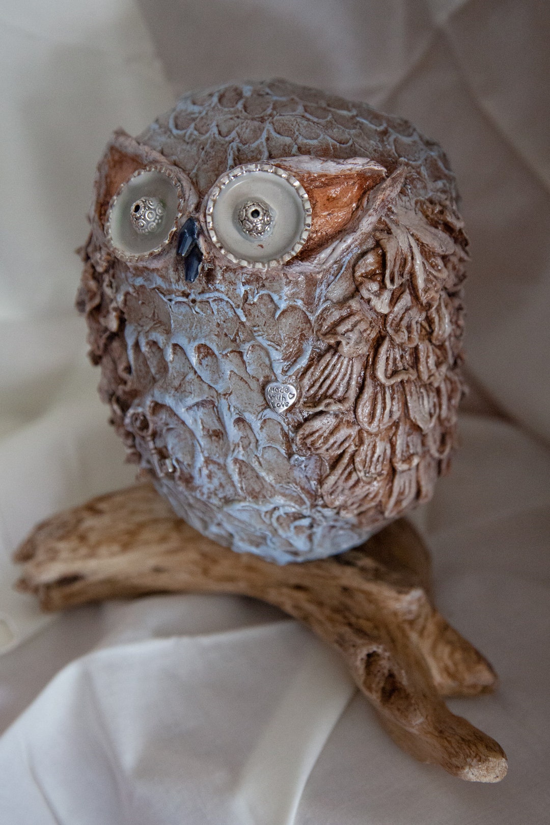 Hand Sculptured Owl Paper Mache Art Collectable Owl Figurine - Etsy