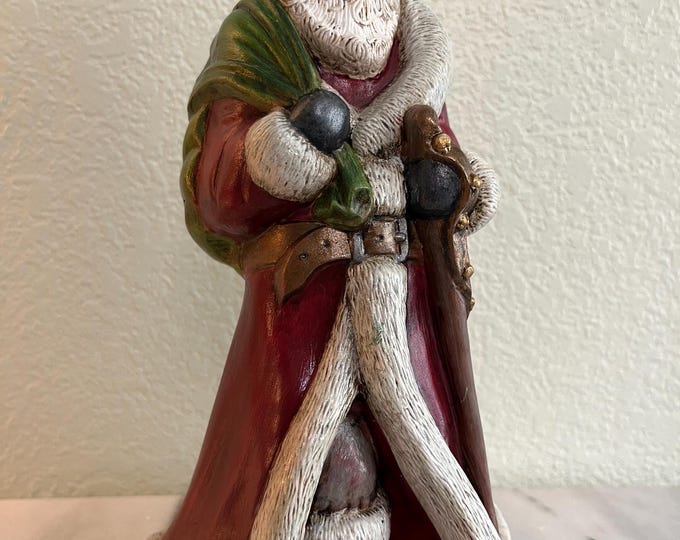 Hand Painted Red Christmas Santa Claus | Ceramic Santa Figurine | Old ...