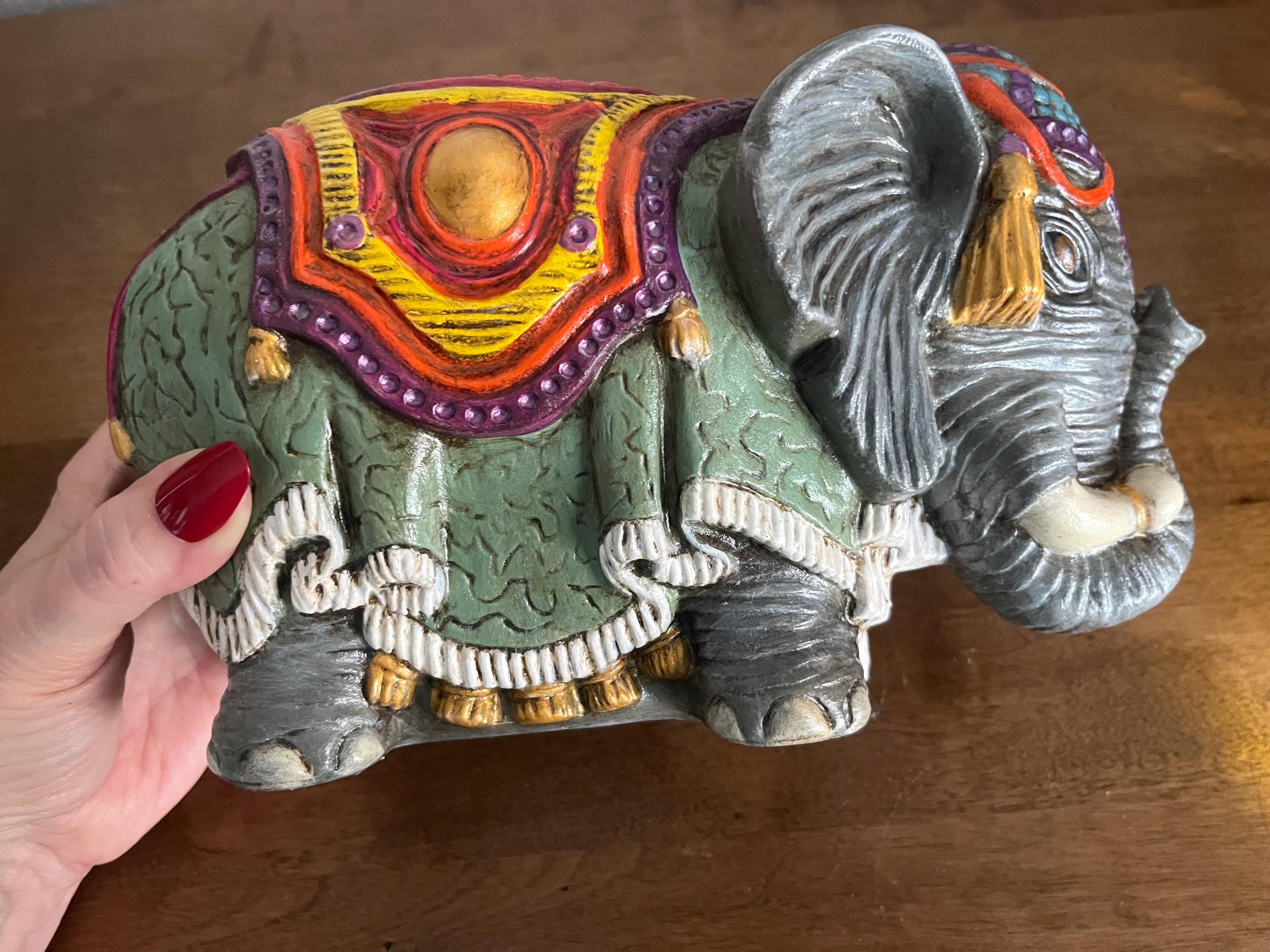 Elephant Piggy Bank | Ceramic Hand Painted Elephant Coin Bank| Colorful ...
