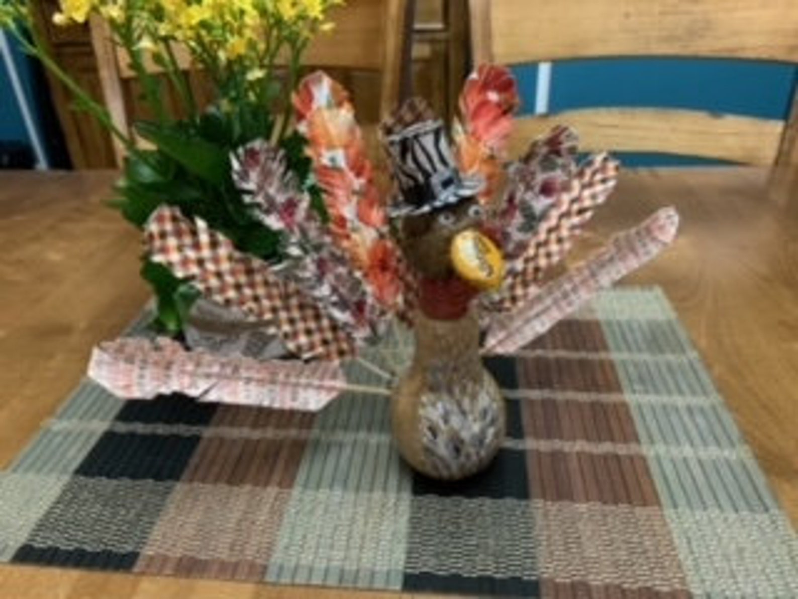 Thanksgiving Glass Turkey Centerpiece Turkey Tabletop Decoration Fall ...