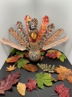 Thanksgiving Glass Turkey Centerpiece Turkey Tabletop Decoration Fall ...